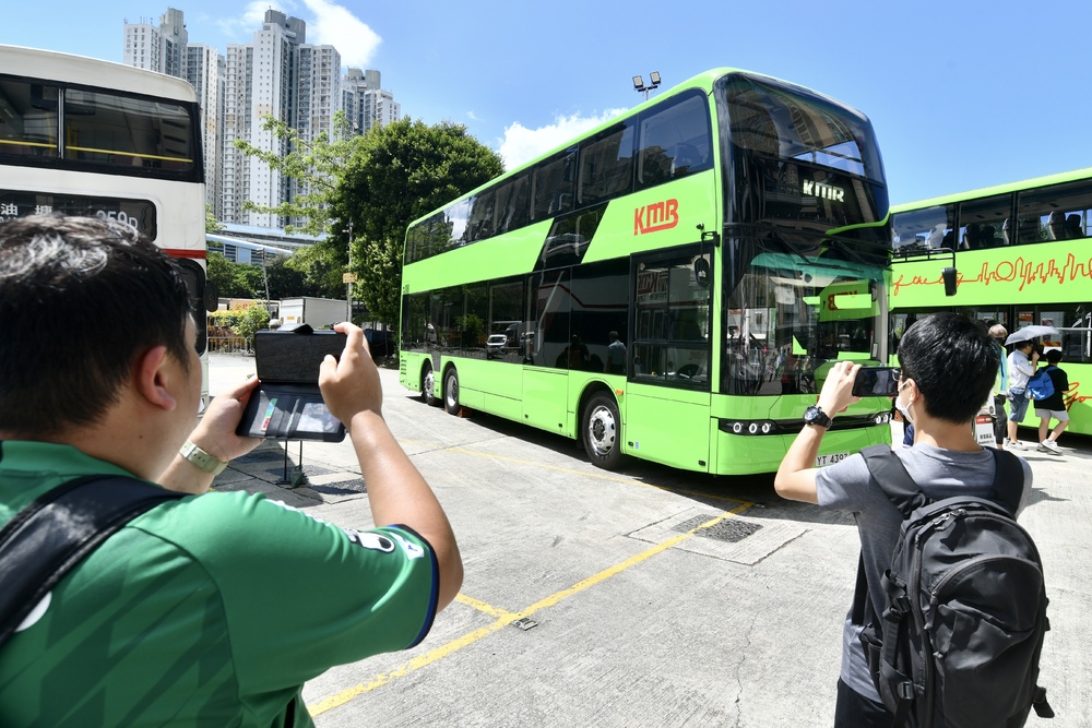 KMB Showcases New Electric Double-Decker Buses at Lai Chi Kok Depot ...