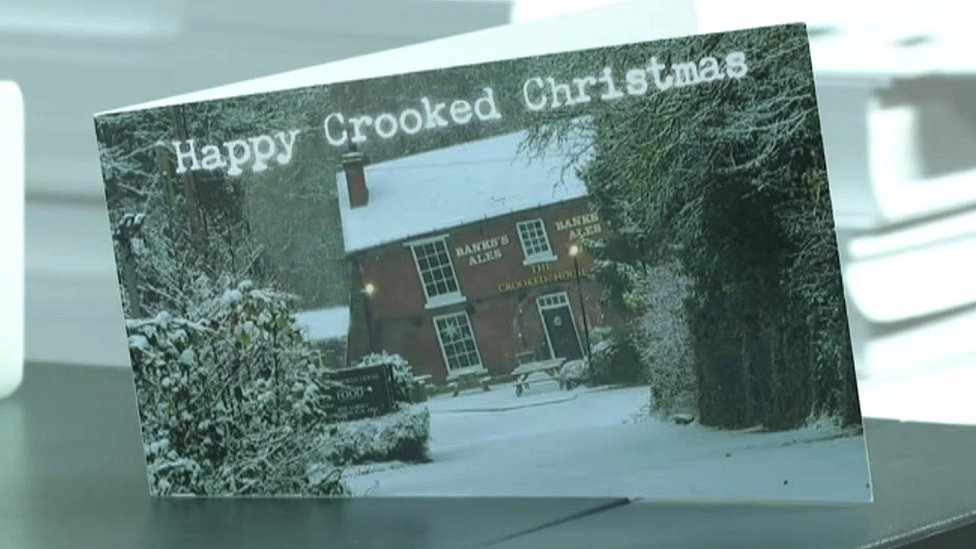 The leaning Christmas card honouring Crooked House pub - London Daily