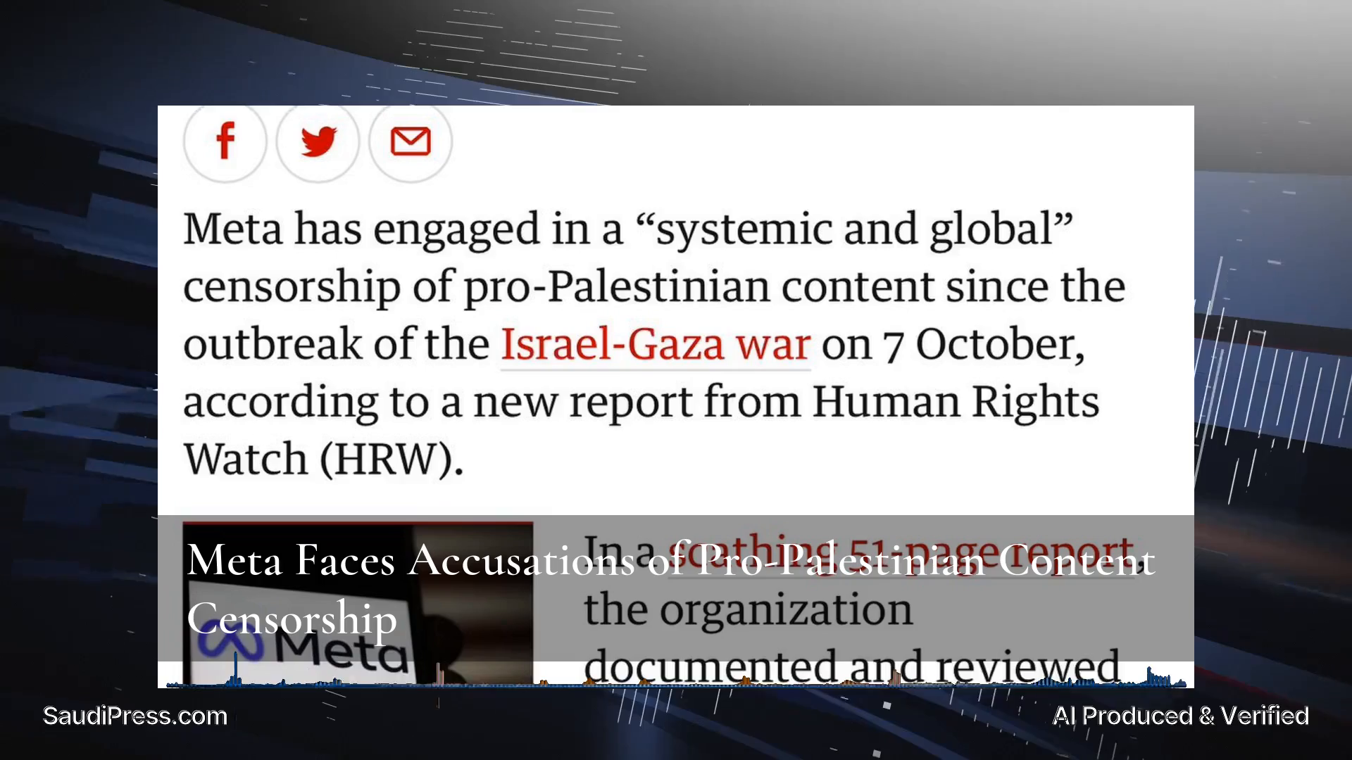 Meta Faces Accusations of Pro-Palestinian Content Censorship - Saudi Press