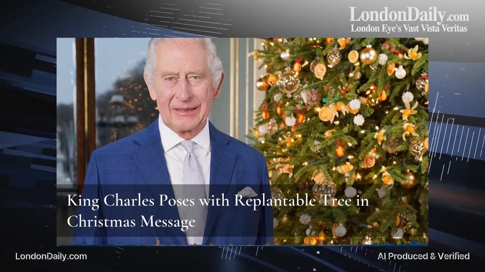 King Charles Poses with Replantable Tree in Christmas Message - London ...