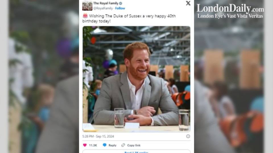 UK Royal Family Extends Birthday Wishes to Prince Harry - London Daily