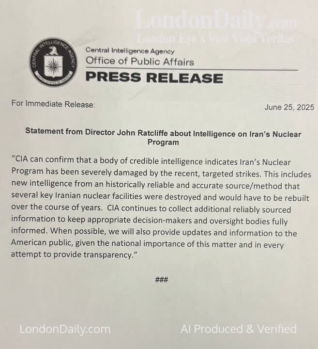 CIA: IRAN’S NUKES HIT HARD, CNN LIED AGAIN - London Daily